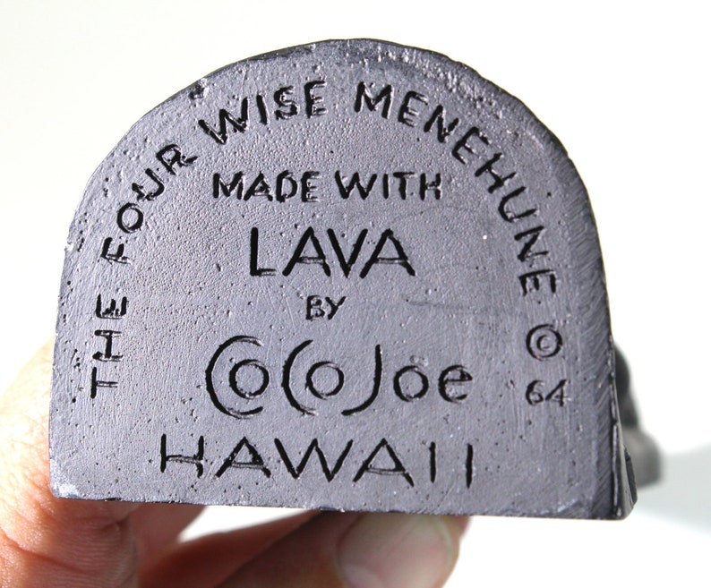 Coco Joe's Four Wise Menehune Statue Cast Resin and Lava Tiki Authentic ...
