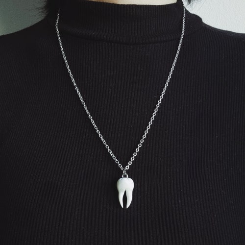 Human Molar Tooth Pendant Necklace Hand Carved Design - Etsy
