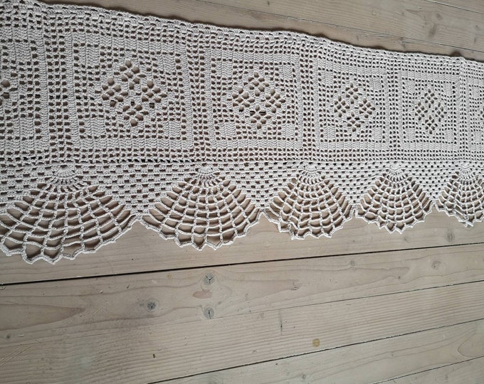 Swedish Crochet Valance Hand Crochet Lace Valance Beige - Etsy