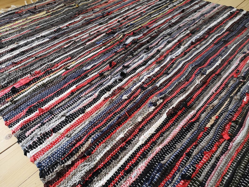 Swedish Vintage Extra Large Rag Rug Woven Rag Rug Multicolored | Etsy