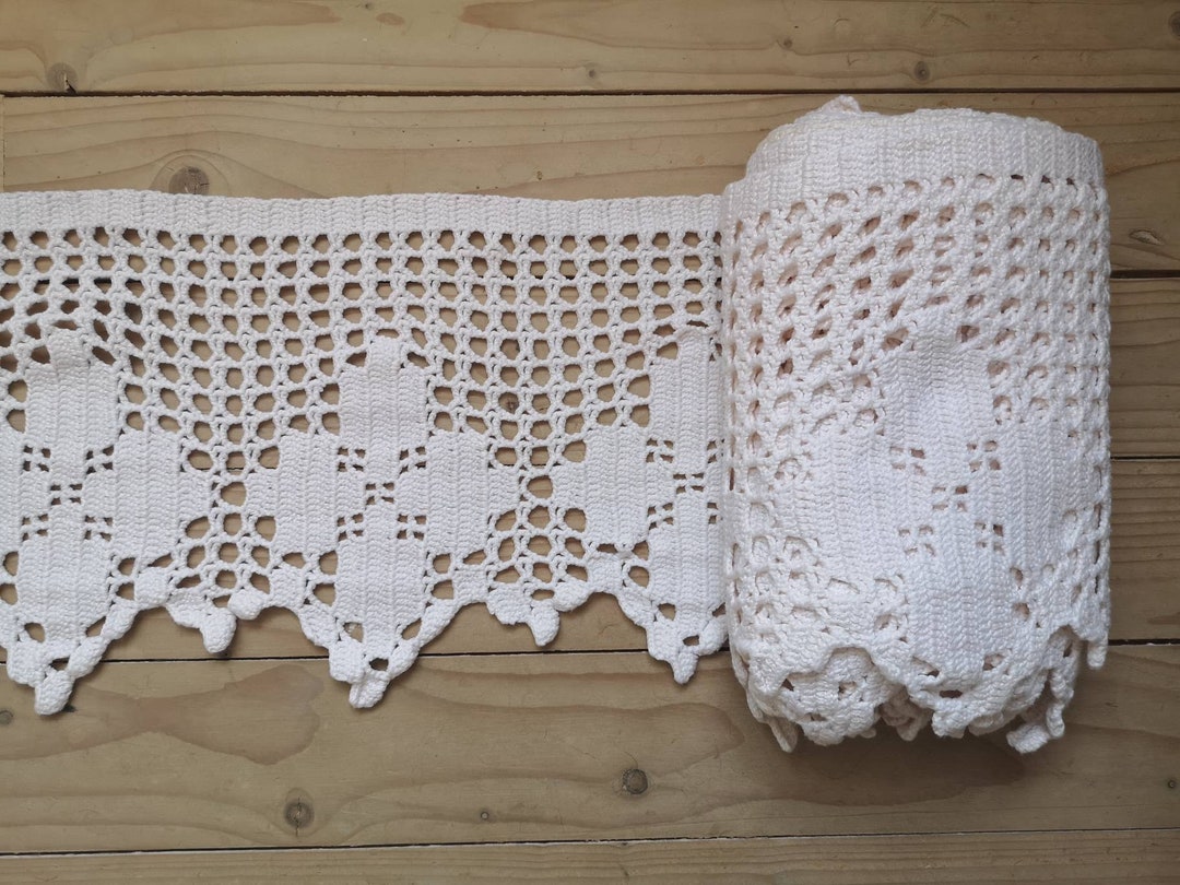 Swedish Crochet Valance Hand Crochet Lace Valance Long White Crochet ...