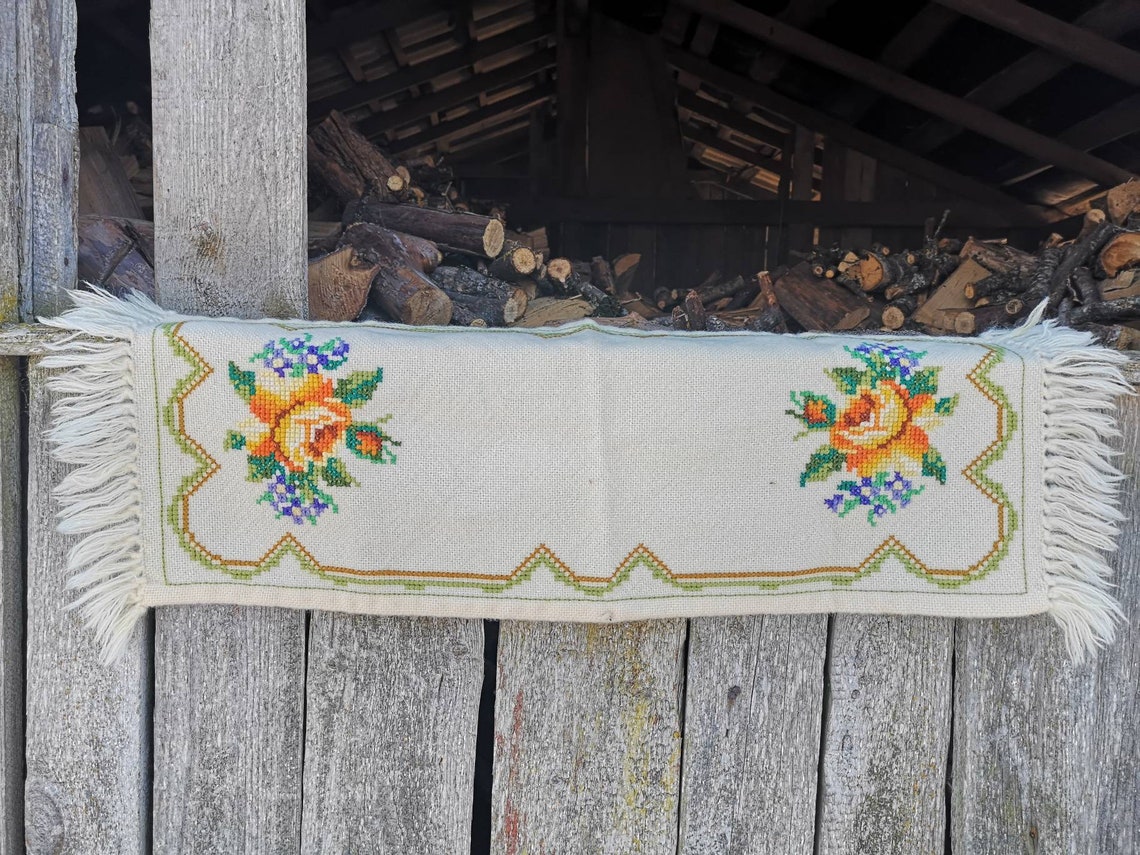 Vintage Scandinavian Wool Table Runner Wool Embroidered Runner - Etsy