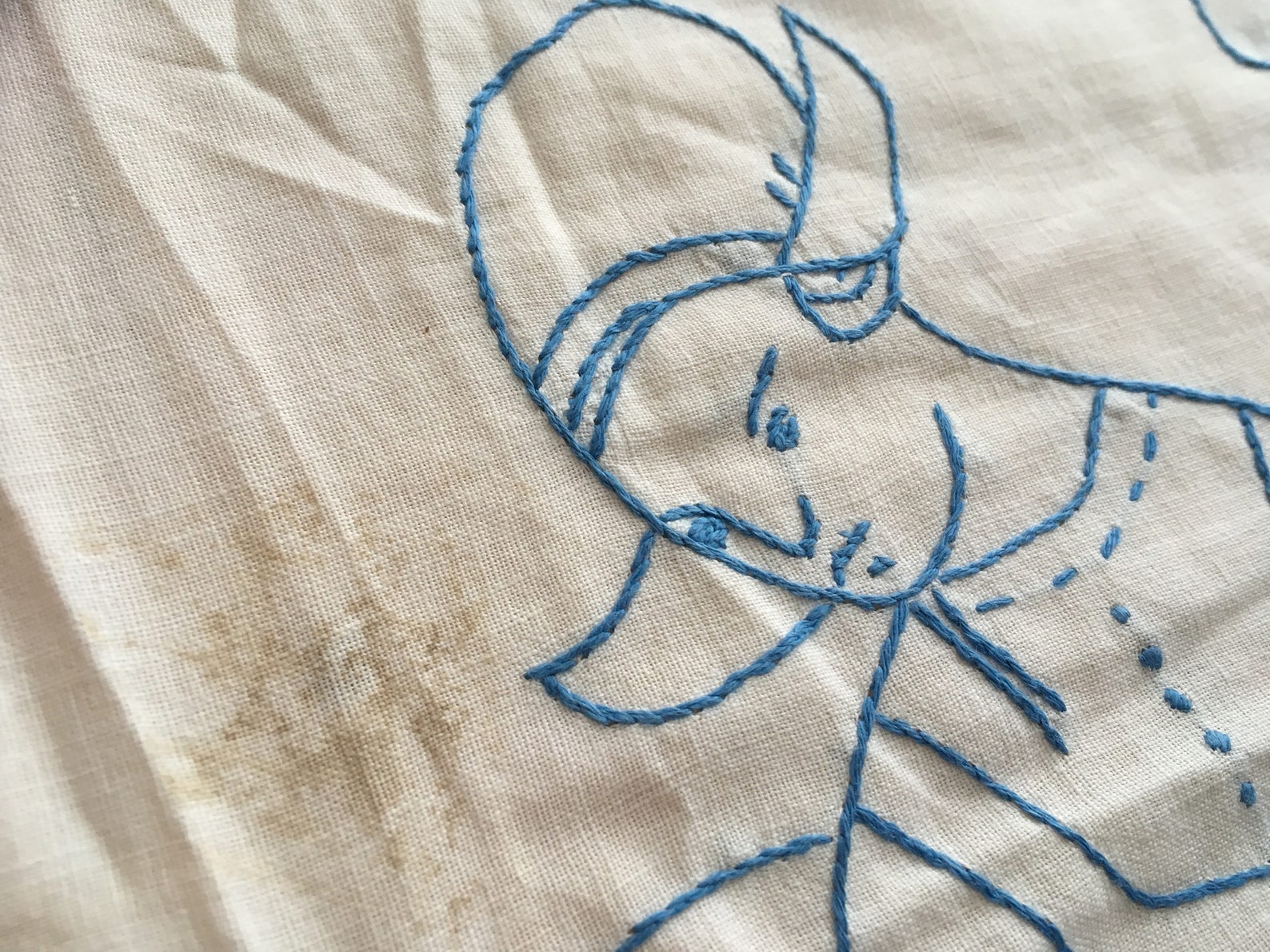 Antique Bluework Embroidery Antique Embroidered Window Panel - Etsy