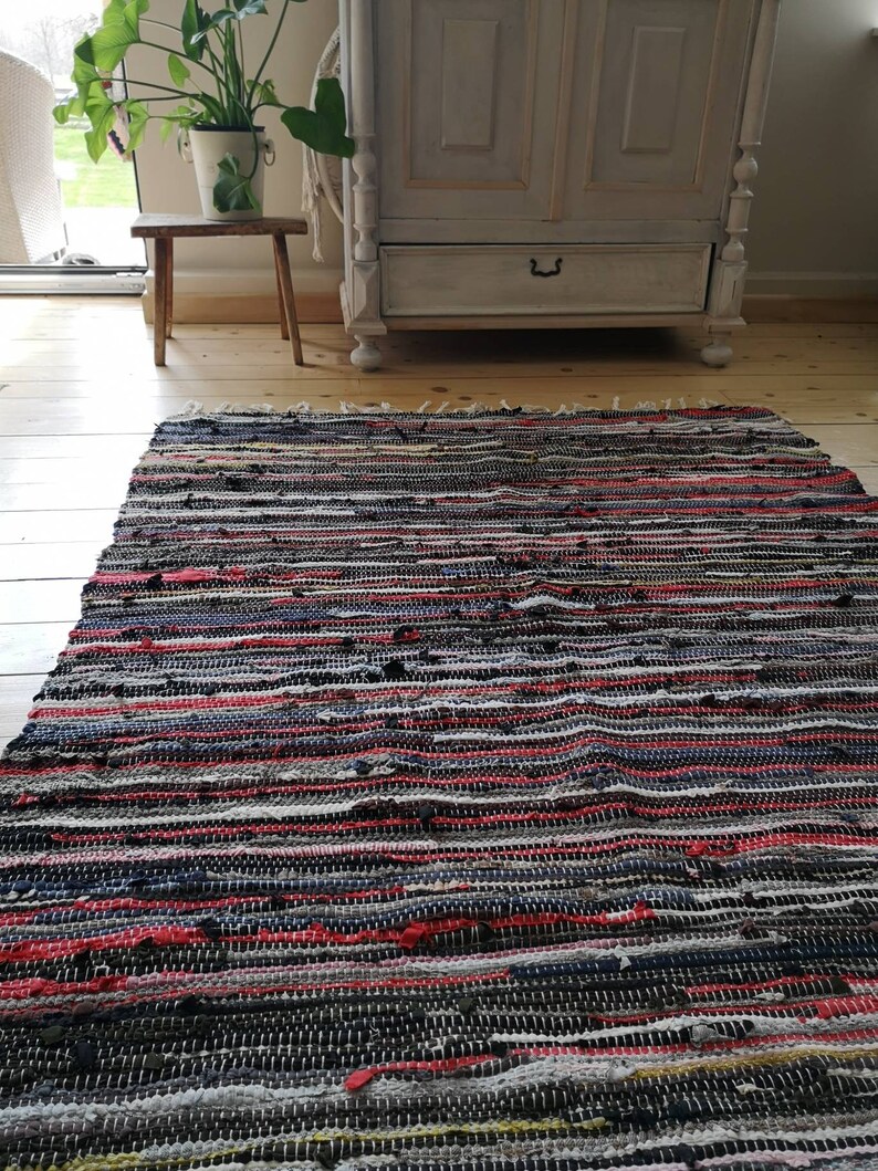 Swedish Vintage Extra Large Rag Rug Woven Rag Rug Multicolored | Etsy