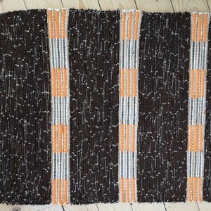 Swedish Vintage Extra Long Rag Rug Woven Rag Rug Striped Brown Orange ...