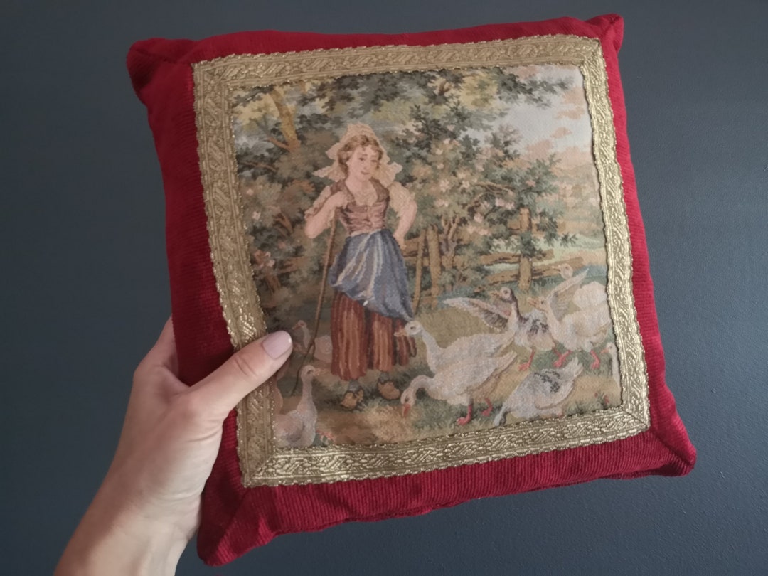 Vintage Woven Pillow Victorian Style Pillow Cases Decorative Throw ...