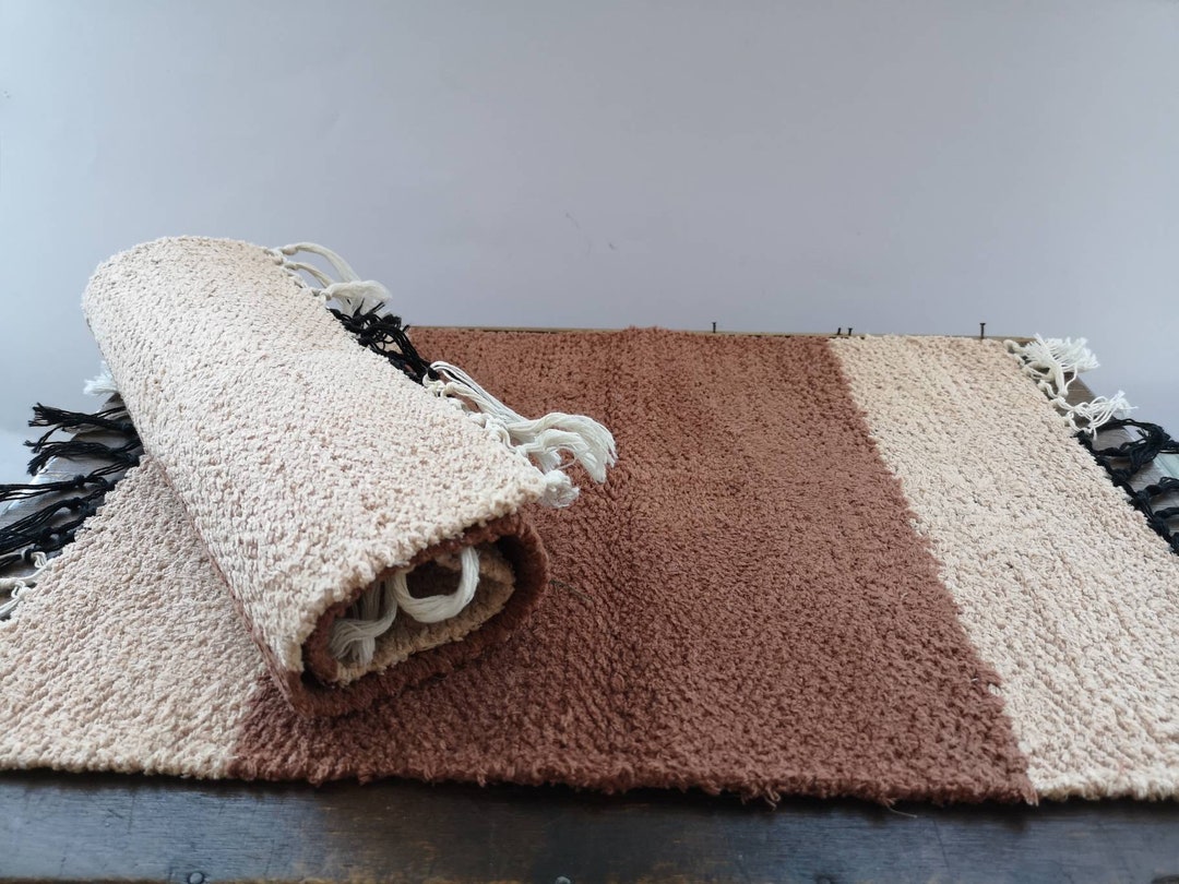 Swedish Rag Table Runner Set Beige Brown Woven Rag Table - Etsy