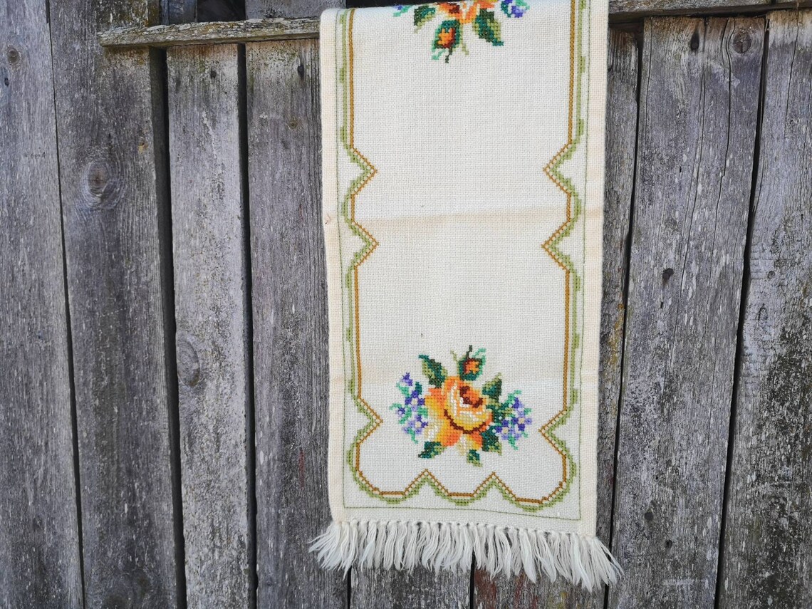 Vintage Scandinavian Wool Table Runner Wool Embroidered Runner - Etsy