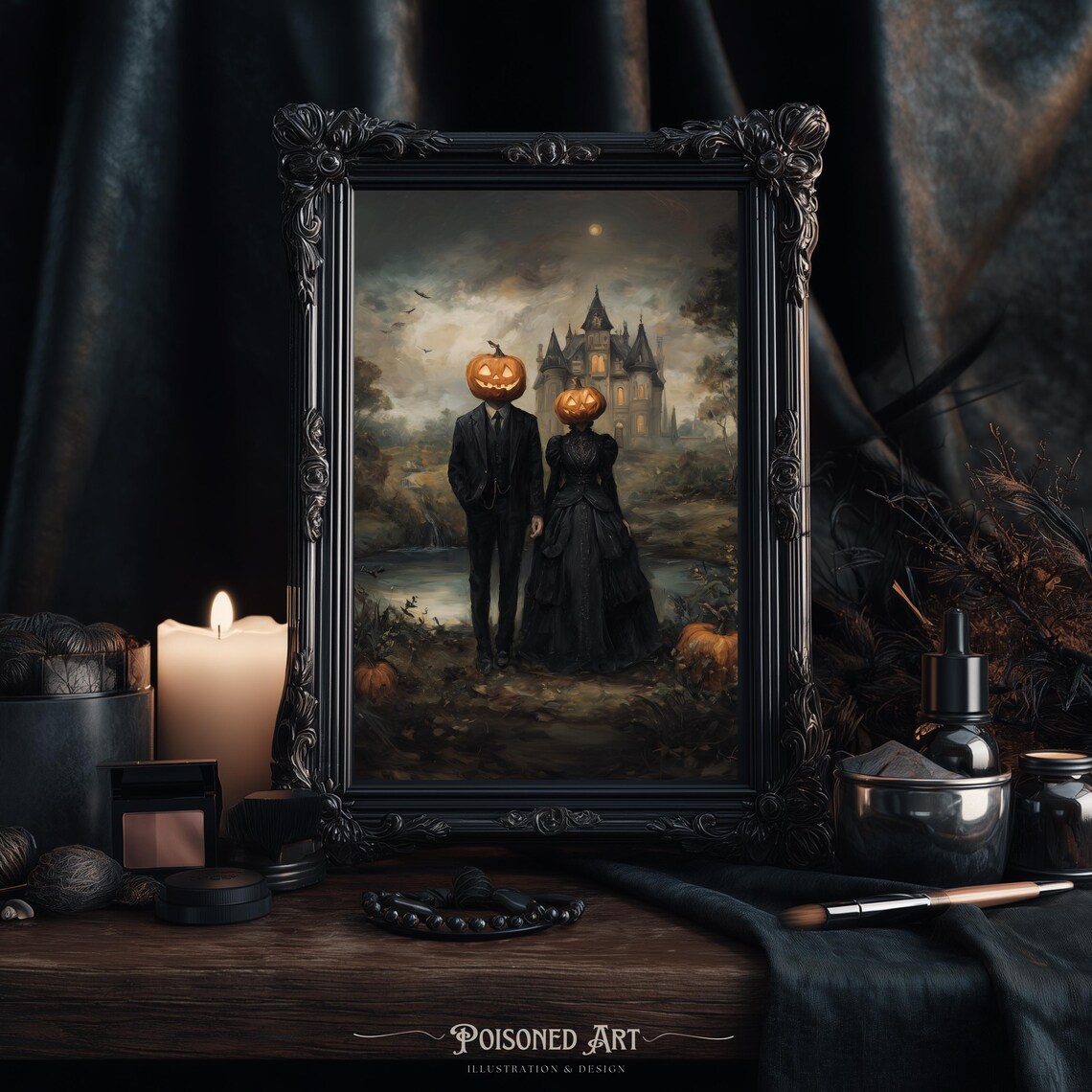 Halloween Themed Rolled Posters, Spooky Decor, Fall Home Aesthetic ...