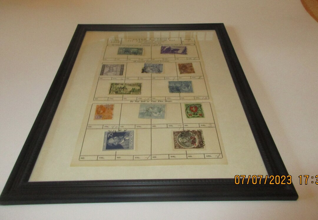 Stamp Dealer Sample Approval Sheet #1329 - Vintage Foreign Stamps ...