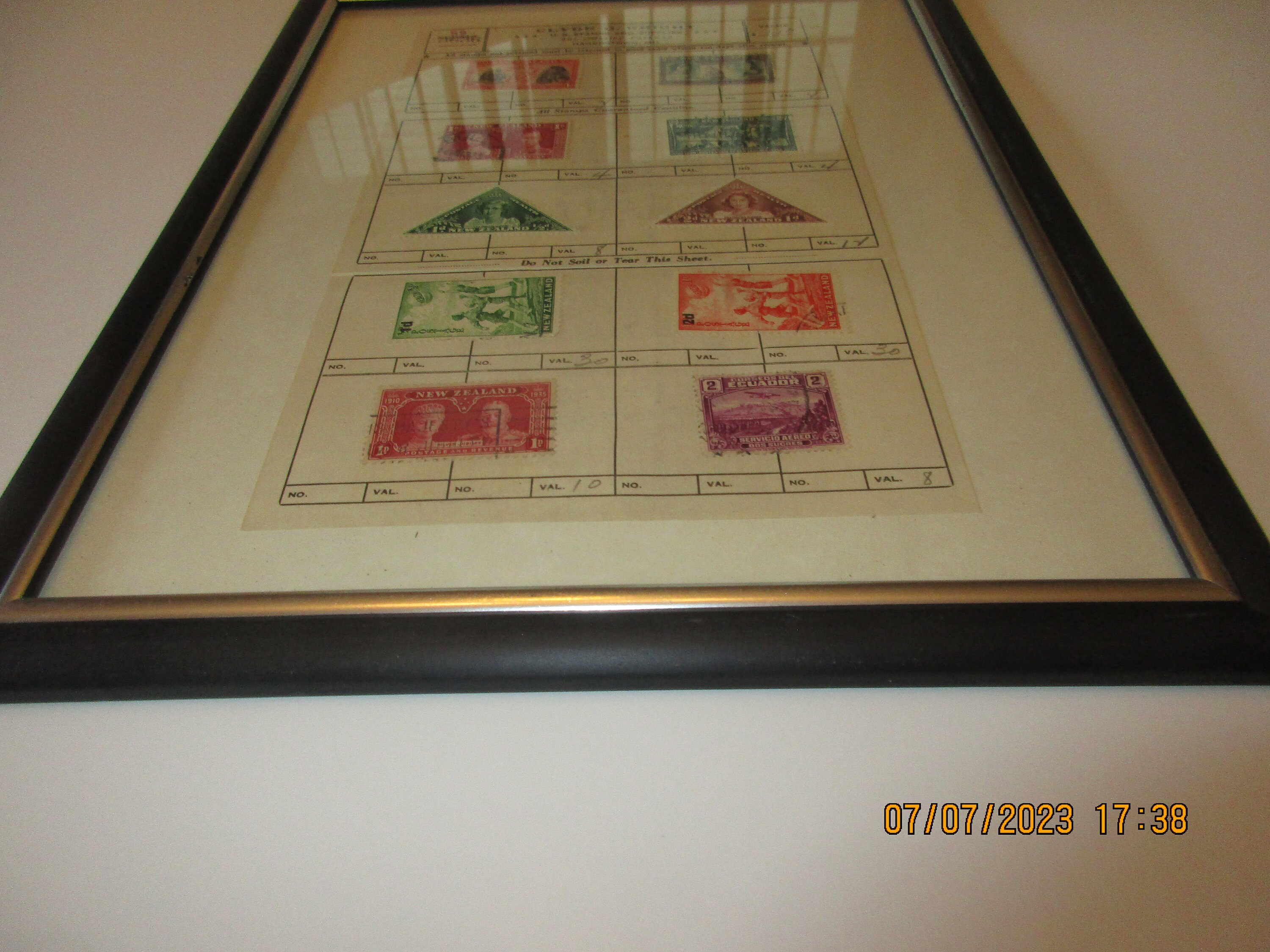Stamp Dealer Sample Approval Sheet - Foreign Used Stamps - Framed Circa 1960's - Etsy