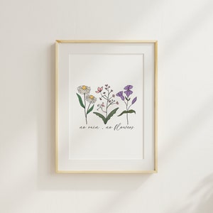 No Rain, No Flowers Wall Art, Motivational Quotes, Positive Vibes ...