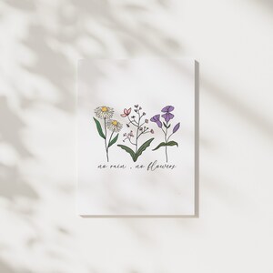 No Rain, No Flowers Wall Art, Motivational Quotes, Positive Vibes ...