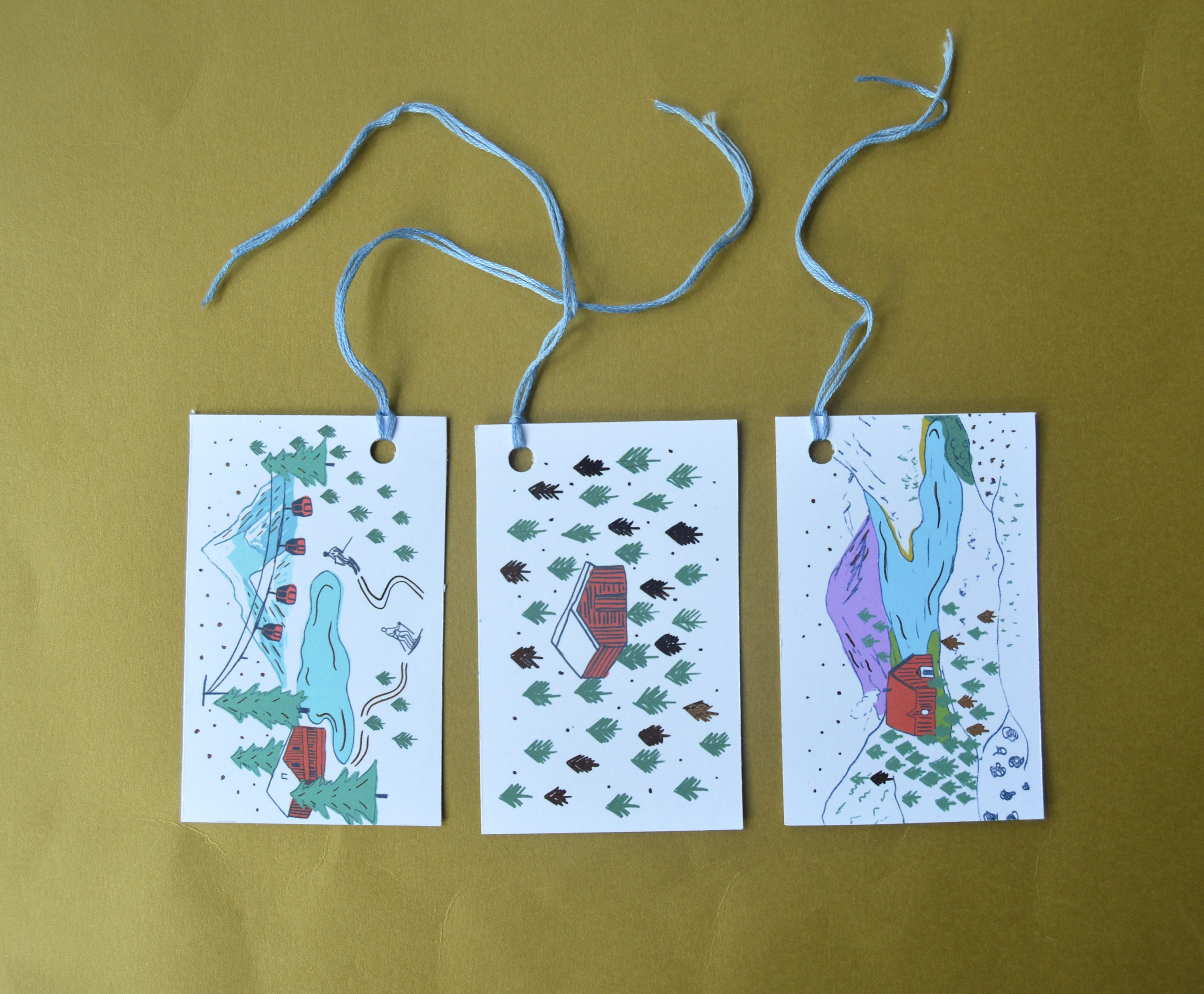 Alpine Ski Scene Wrapping Paper | Etsy