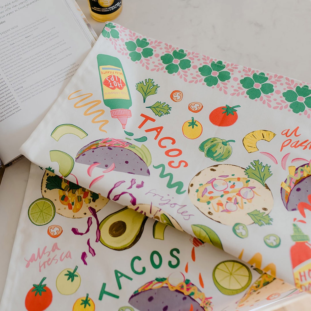 Tacos Organic Cotton Tea Towel - Etsy