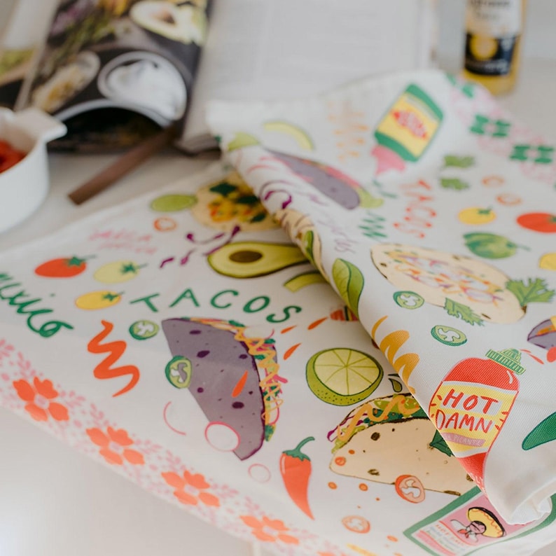Tacos Organic Cotton Tea Towel - Etsy