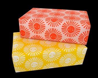Sunny Wrapping Paper Watercolor Sun Gift Wrap Bright Summer Birthday ...