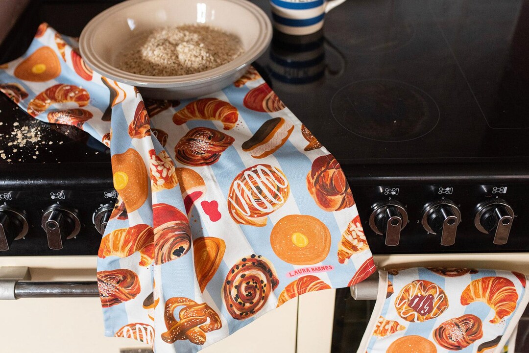 Blue Bakery & Sweet Treats Organic Cotton Tea Towel - Etsy