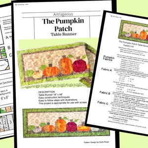 The Pumpkin Patch Table Runner Pattern PDF Download - Etsy