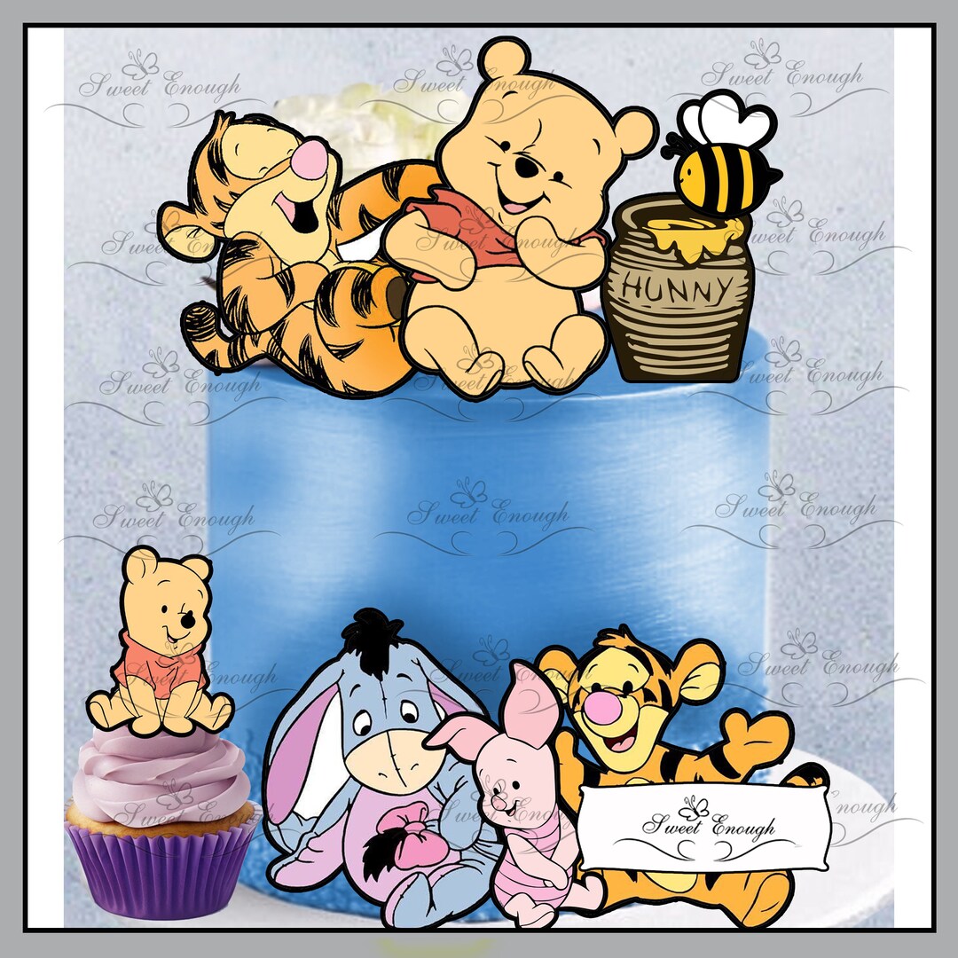 14 PCS Edible Winnie the Poo Card Wafer Paper Card Birthday Baby Shower ...
