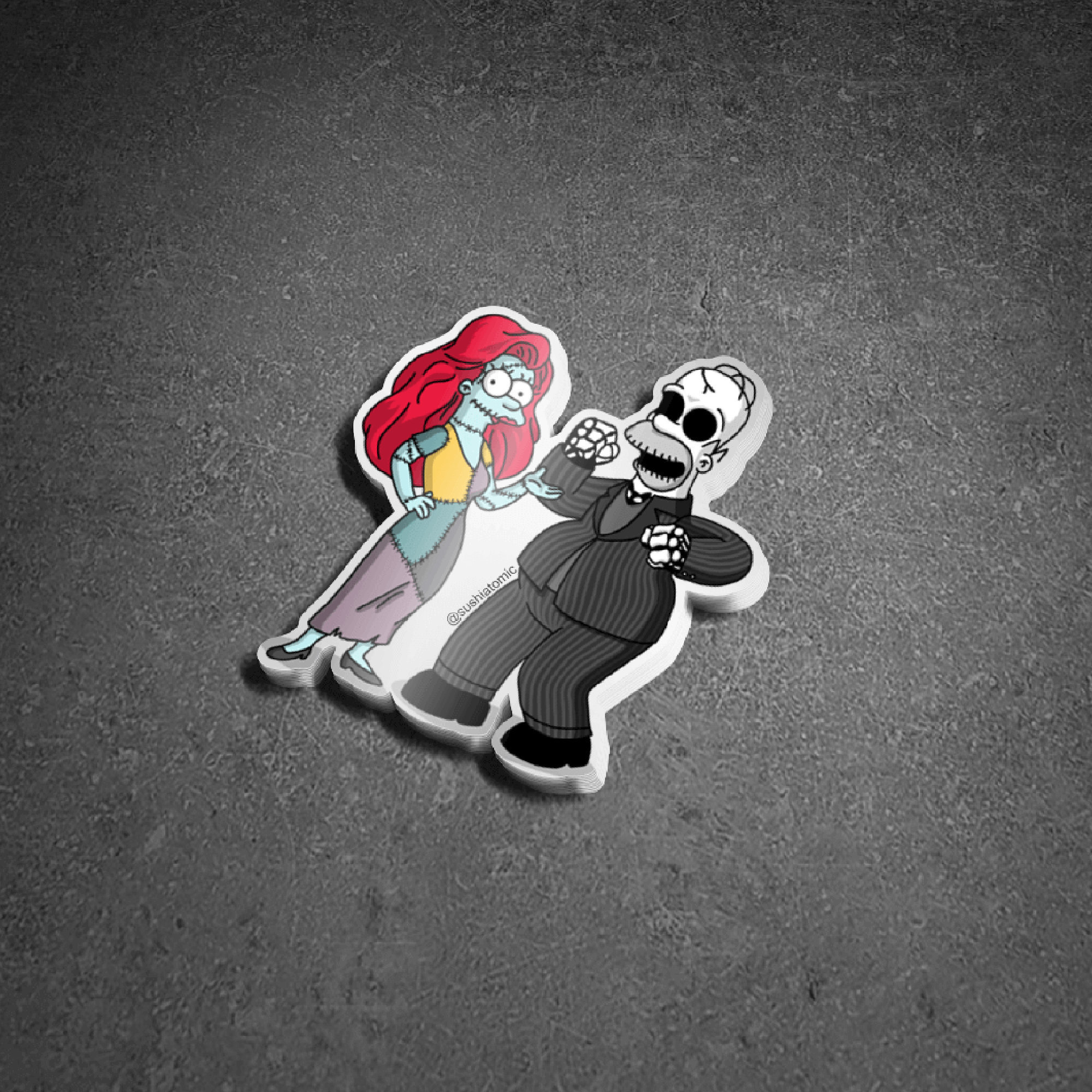 Simpsons X Nightmare Before Xmas Mirror Sticker | Etsy