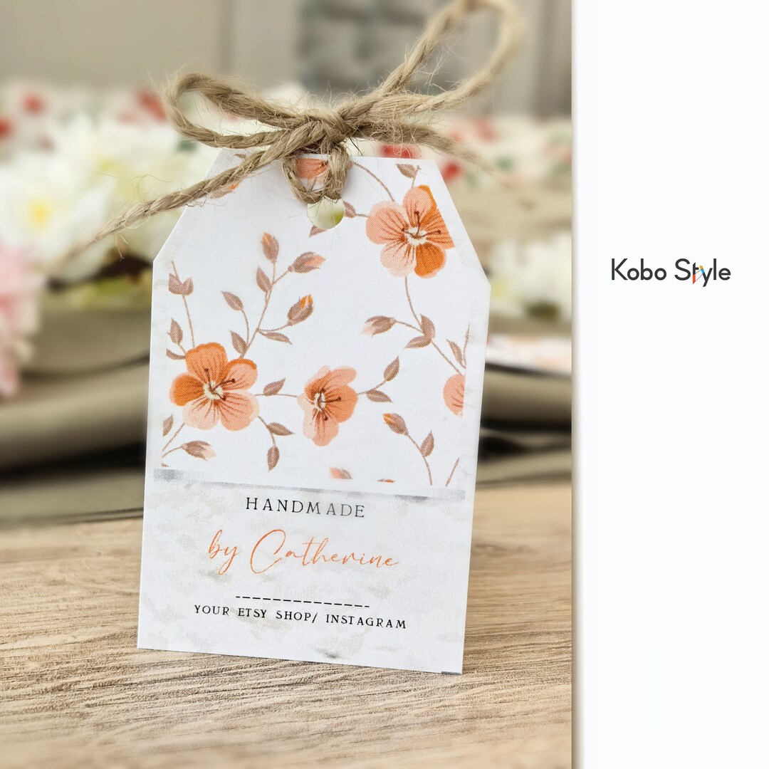 SET OF 50 Pcs Printed Labels Custom Tags Paper Tags Brand Name Tags ...