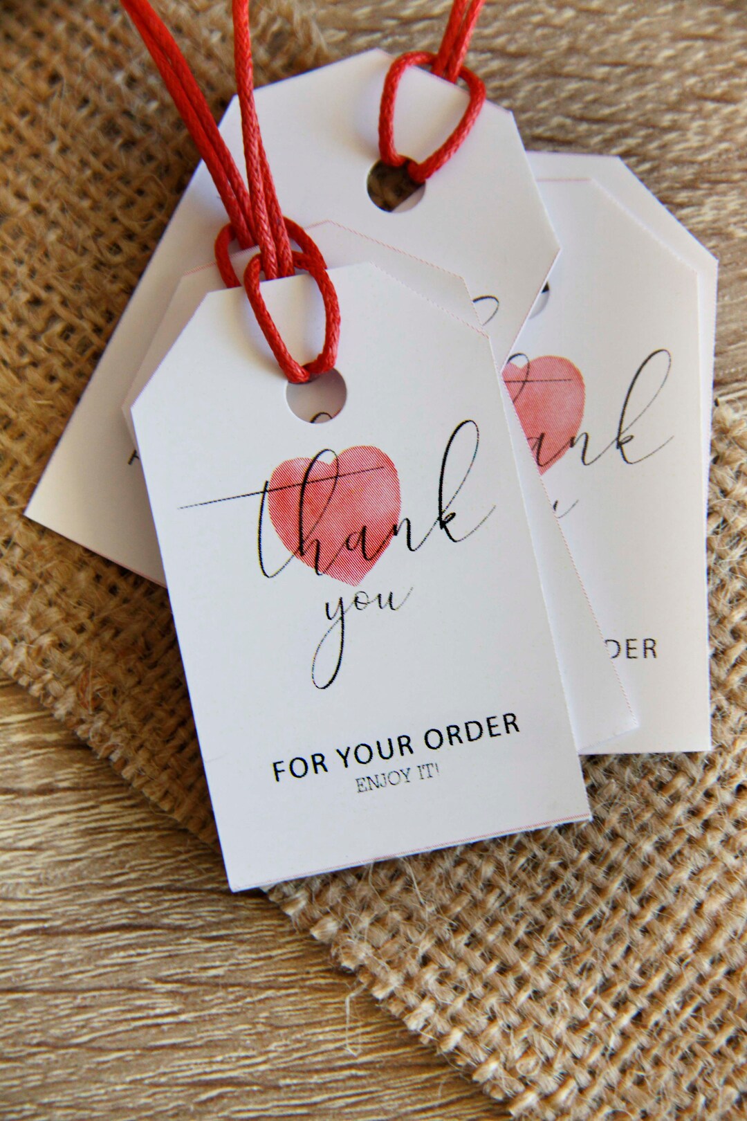 PRINTED Thank You for Your Order Tag, Business Thank You Card, Custom ...