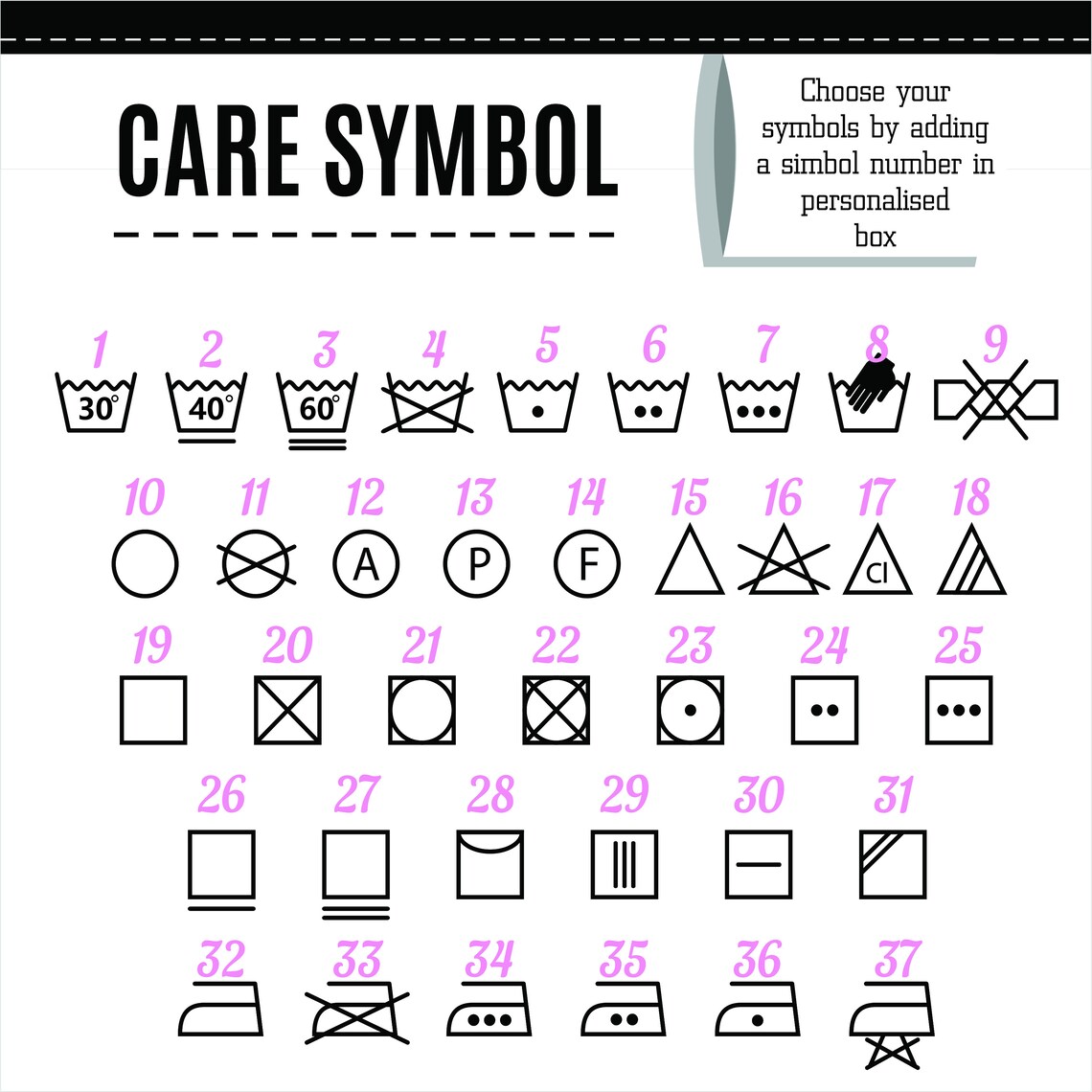 Care Tags SET OF 50 Printed Labels Custom Tags Care | Etsy