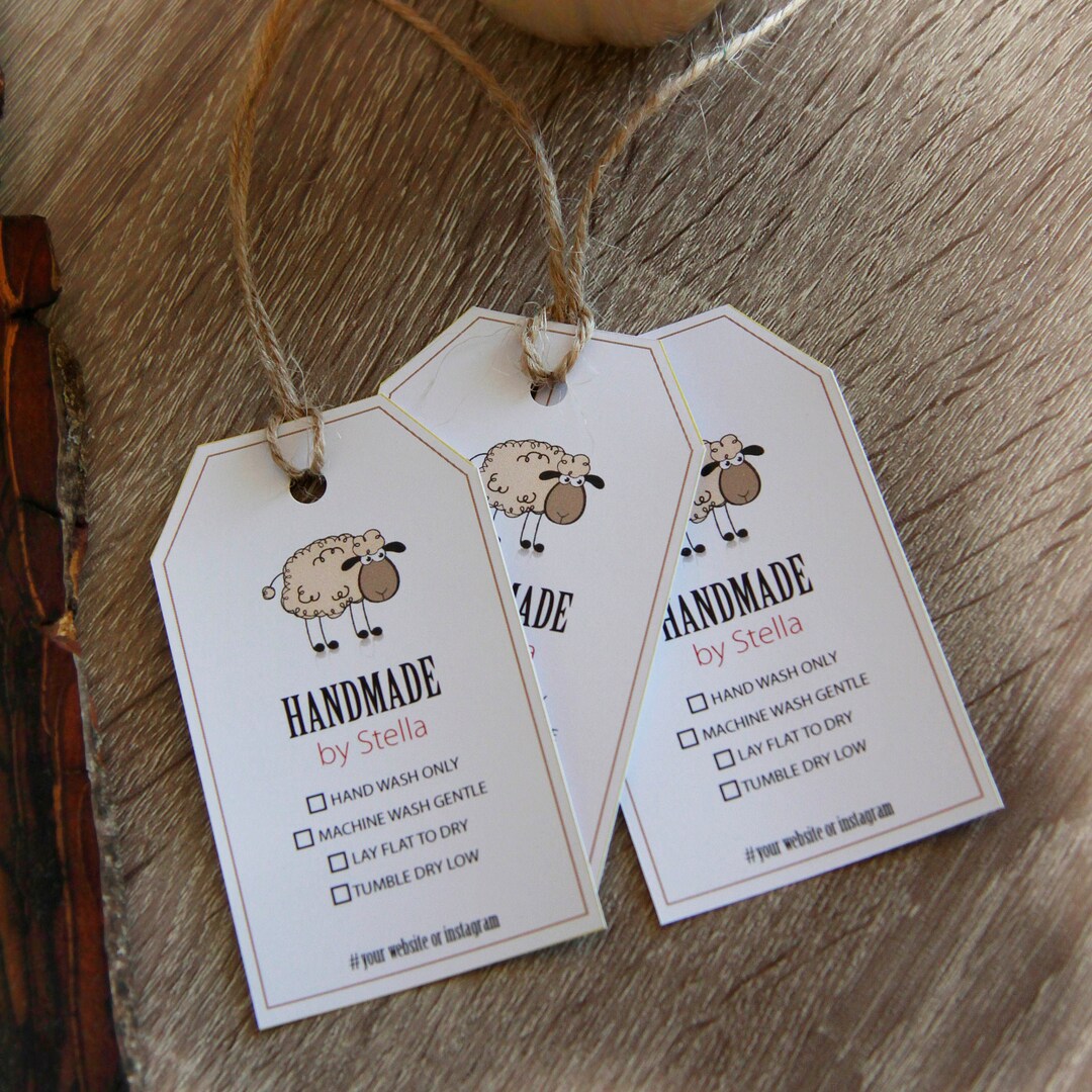 Custom Care Instruction Tags for Handmade Clothing: Crochet Hang Tags ...
