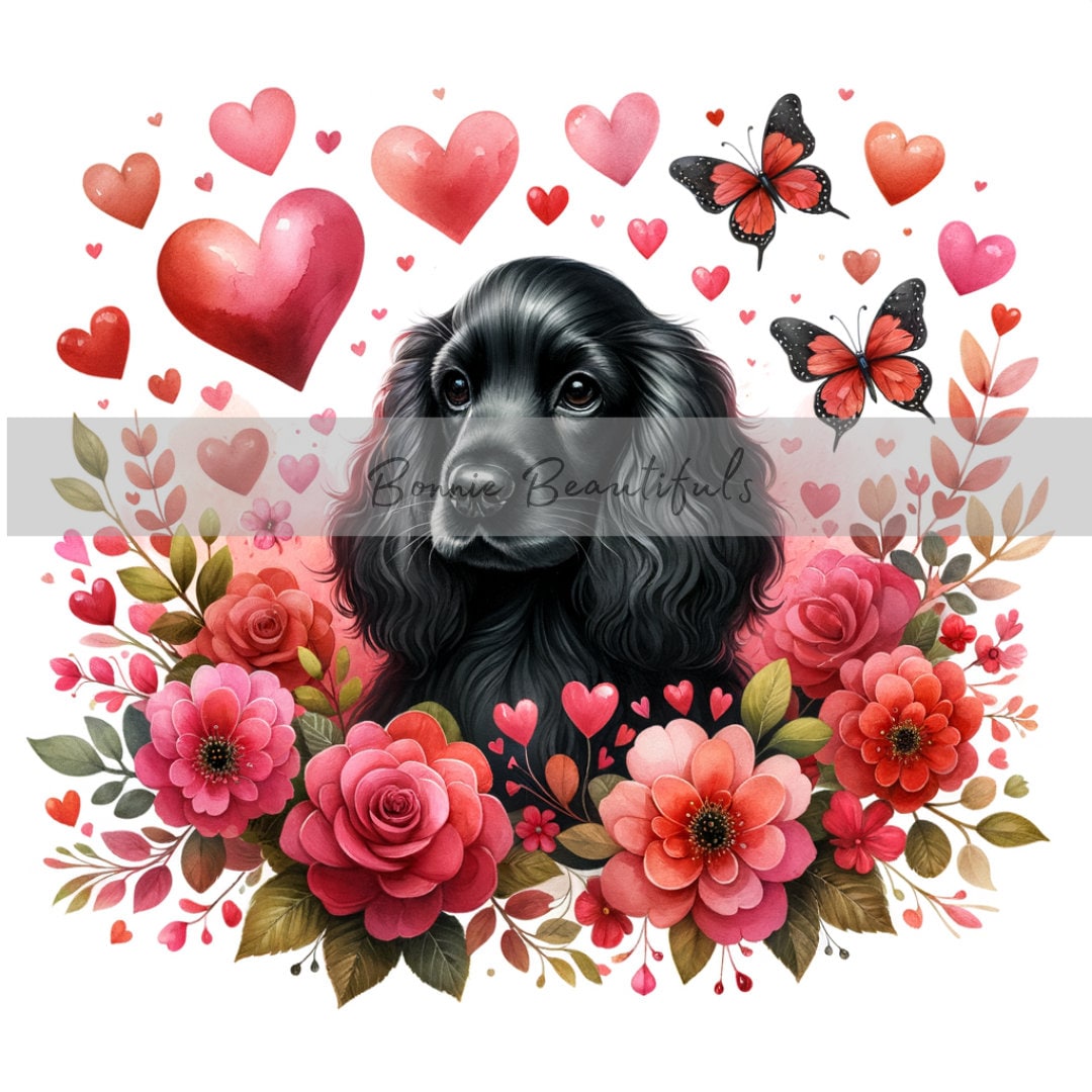 Cocker Spaniel Valentine: Adorable Cocker Spaniel Surrounded With ...