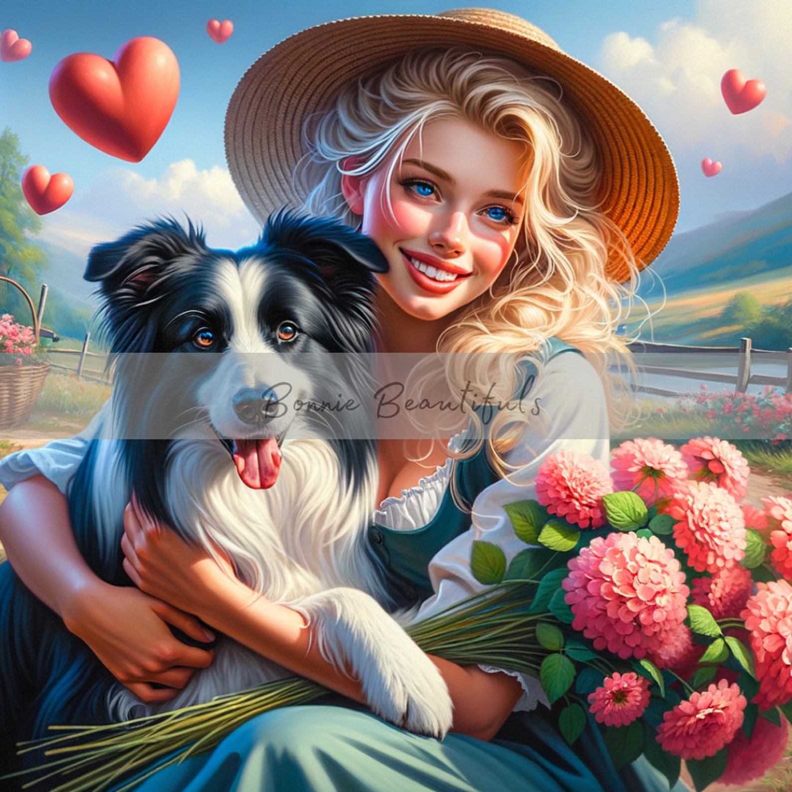 Border Collie Valentine Bundle: Border Collies and Women in Valentine ...