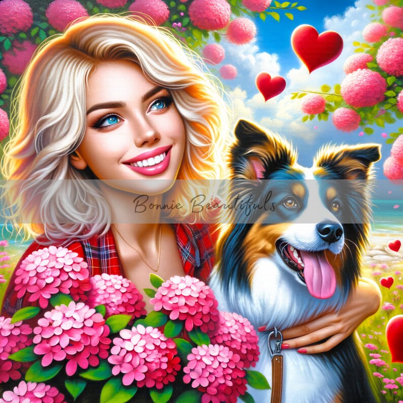 Border Collie Valentine Bundle: Border Collies and Women in Valentine ...