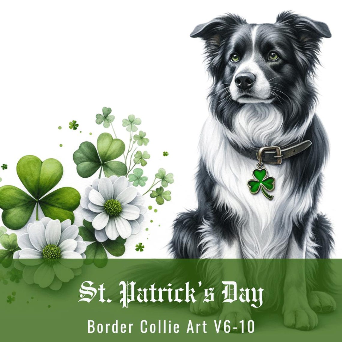 St. Patrick's Day Border Collie Digital Art Volume 6-10 - Etsy