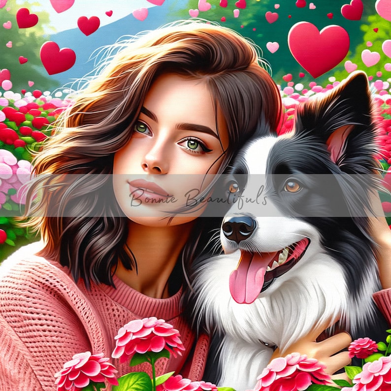 Border Collie Valentine Bundle: Border Collies and Women in Valentine ...