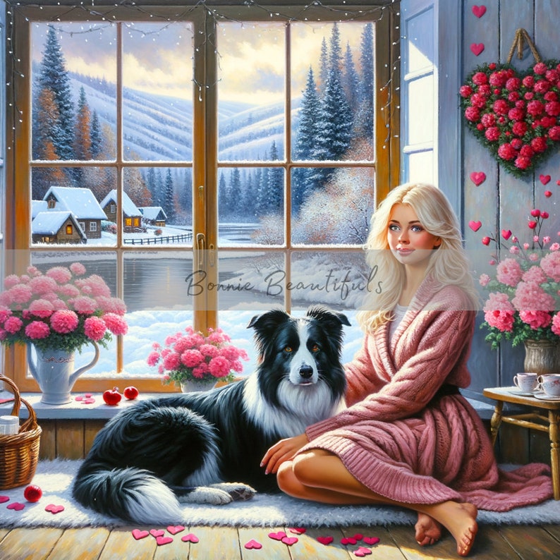 Border Collie Valentine Bundle: Border Collies and Women in Valentine ...