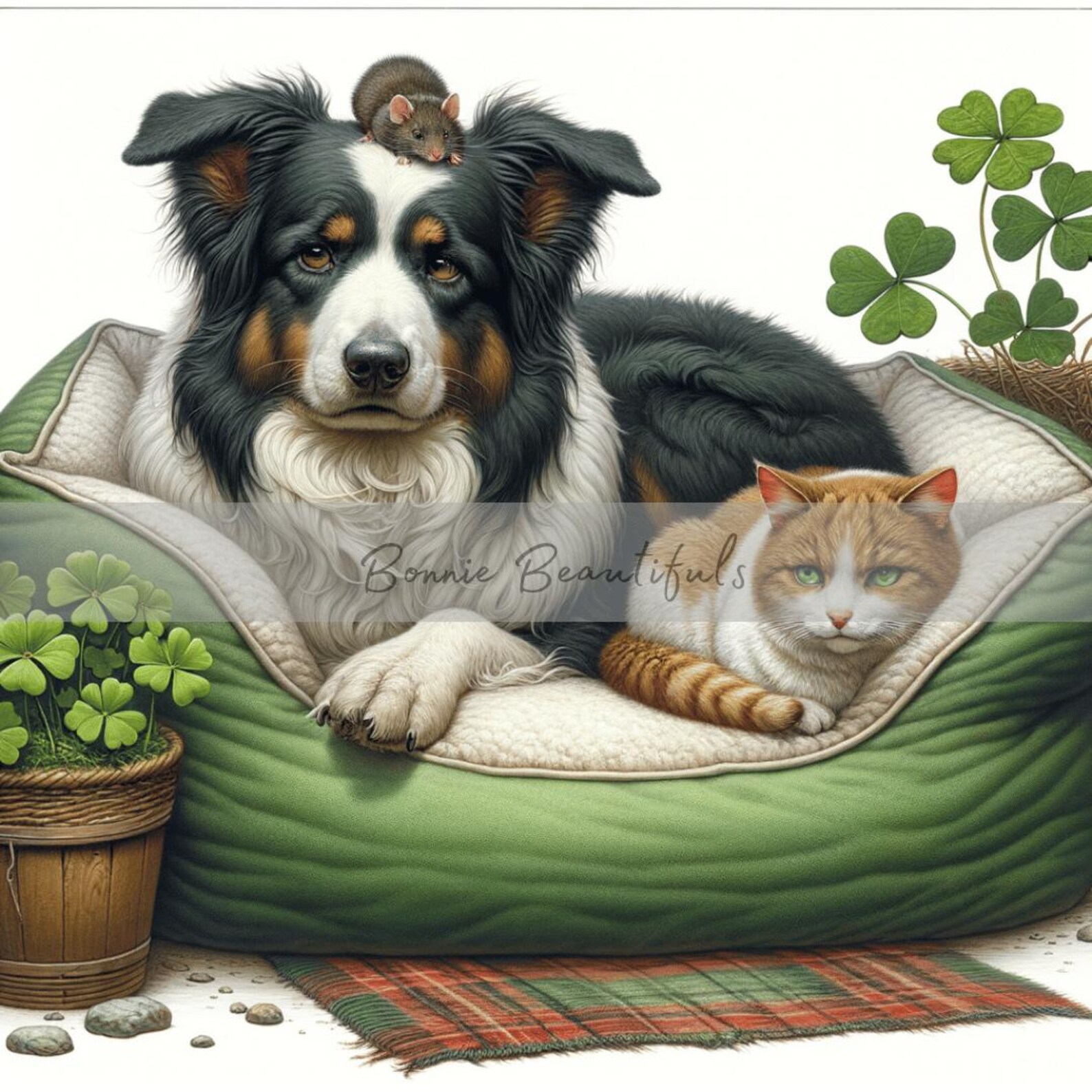 St. Patrick's Day Border Collie Digital Art Volume 6-10 - Etsy