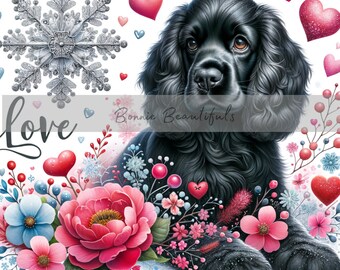 Cocker Spaniel Valentine: Adorable Cocker Spaniel Surrounded With ...