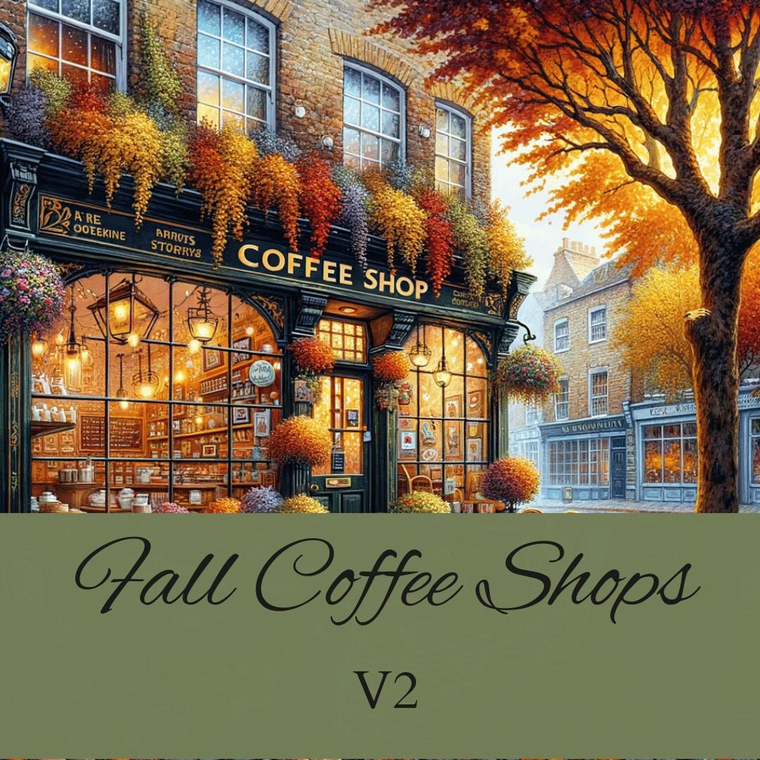 Cozy Coffee Shop Fall-themed Digital Art: V2 - Etsy
