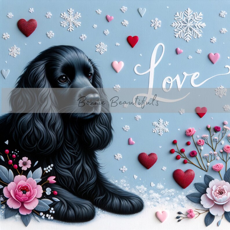 Cocker Spaniel Valentine: Adorable Cocker Spaniel Surrounded With ...