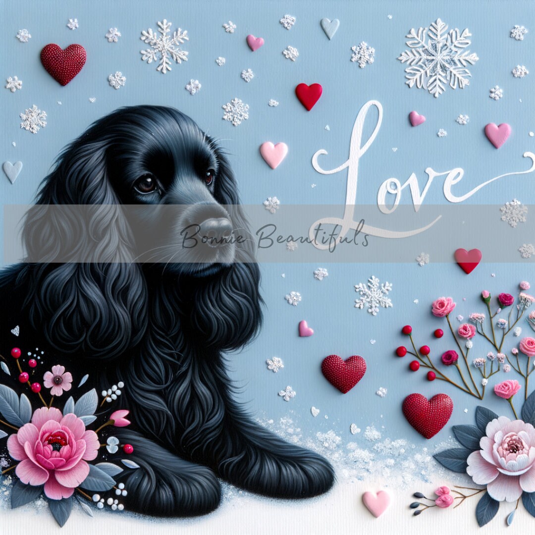 Cocker Spaniel Valentine: Adorable Cocker Spaniel Surrounded With ...