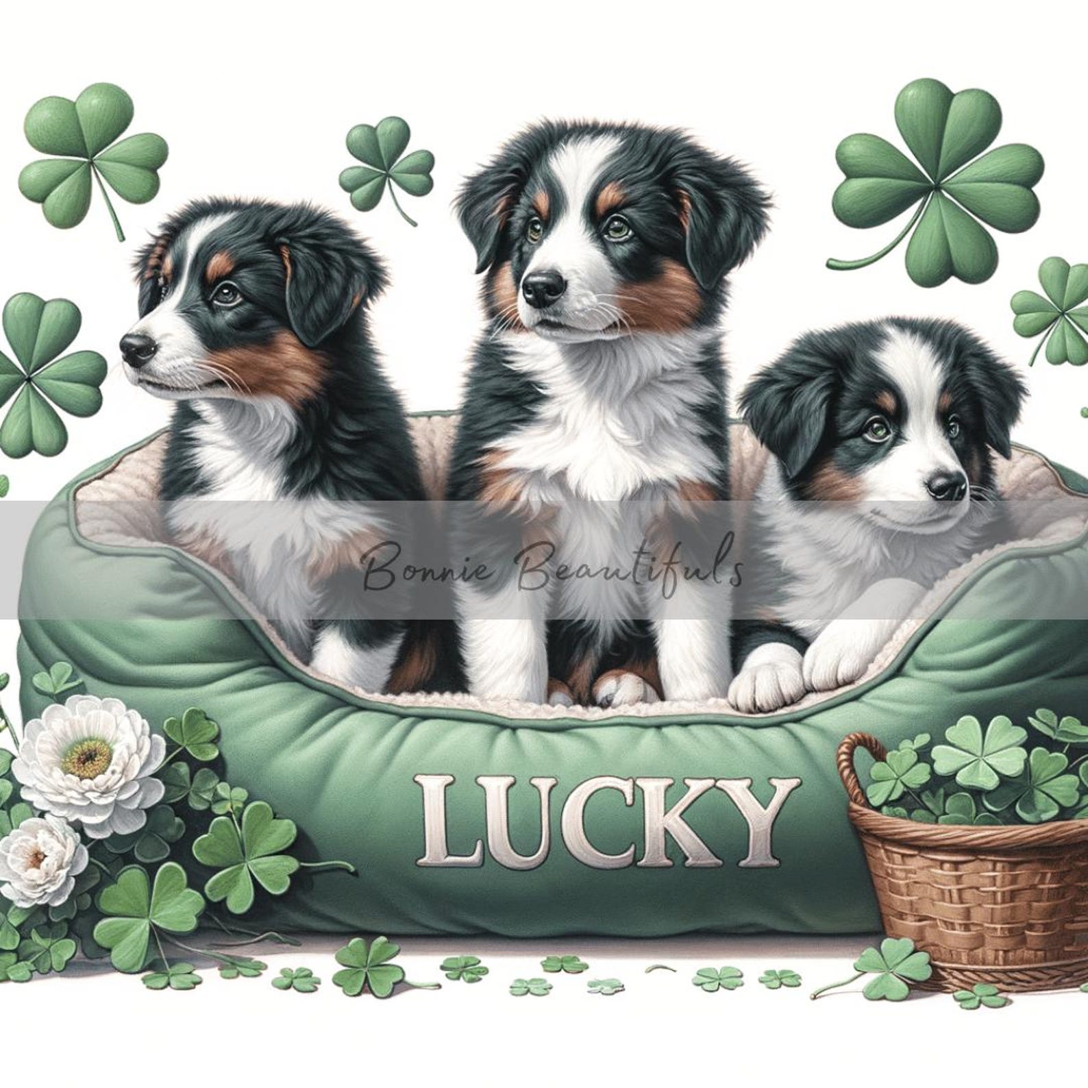 St. Patrick's Day Border Collie Digital Art Volume 6-10 - Etsy
