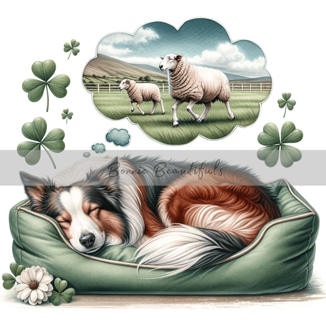 St. Patrick's Day Border Collie Digital Art Volume 6-10 - Etsy