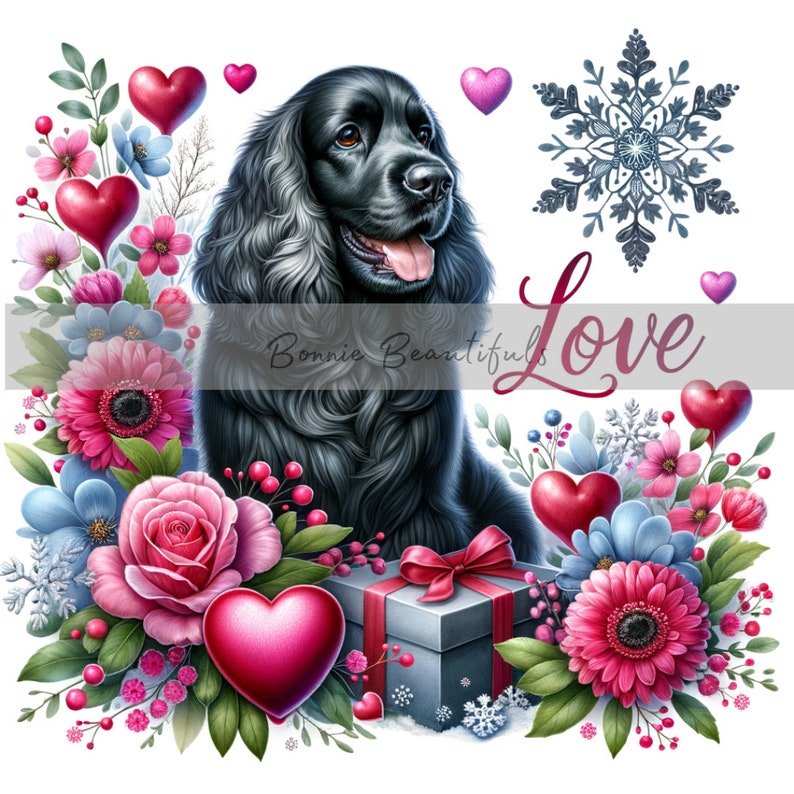 Cocker Spaniel Valentine: Adorable Cocker Spaniel Surrounded With ...