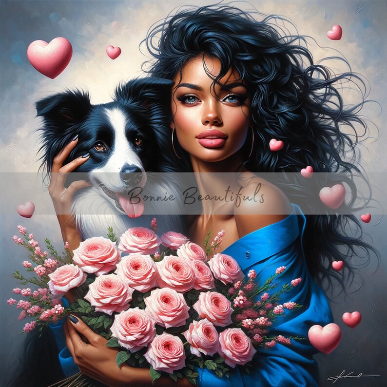 Border Collie Valentine Bundle: Border Collies and Women in Valentine ...