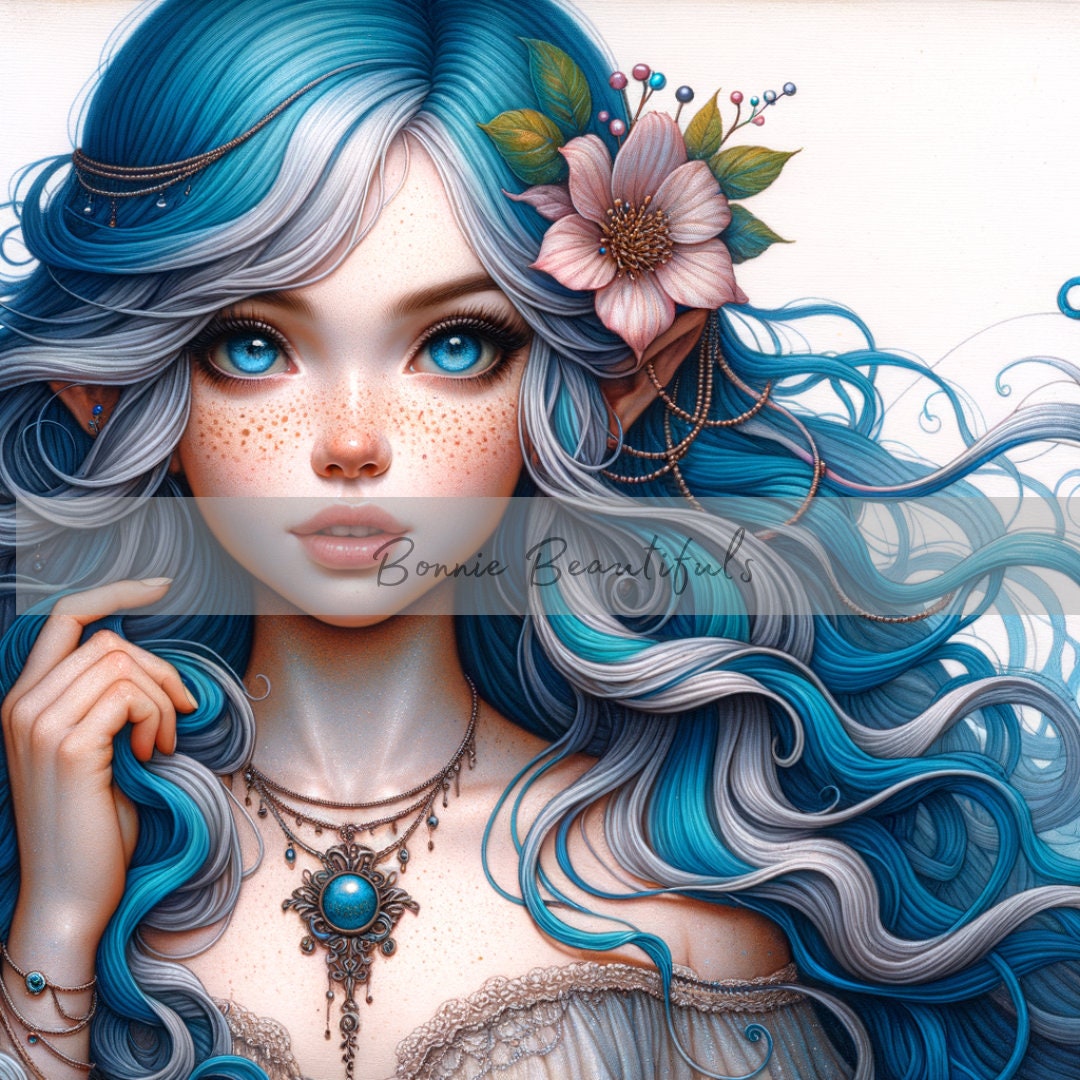 Blue Fairy Gray-scale Coloring Book for Adults - Etsy