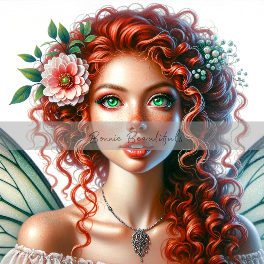 Red Haired Fairy Image and Coloring Book for Adults: Vol 1-5 - Etsy