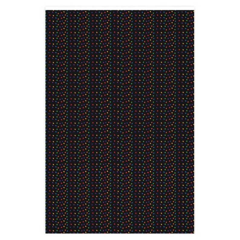 Fun Black Christmas Lights Wrapping Paper, Holiday Decorative Roll ...