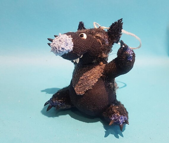 Little Werewolf With Blue Fluffy Nose to Hang Up - Etsy