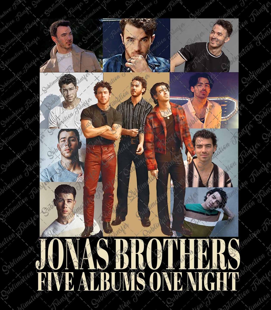 Jonas Brothers Png Five Albums One Night Tour Design Jonas Etsy