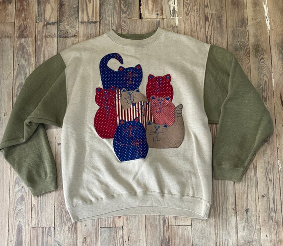 Quilted cat crew neck - Gem